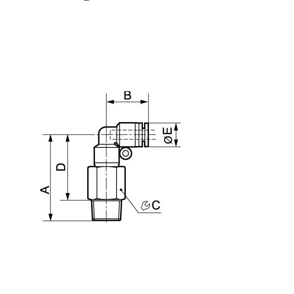 Racord automat lung la 90 de grade cu filet exterior conic Prevost RPC LR